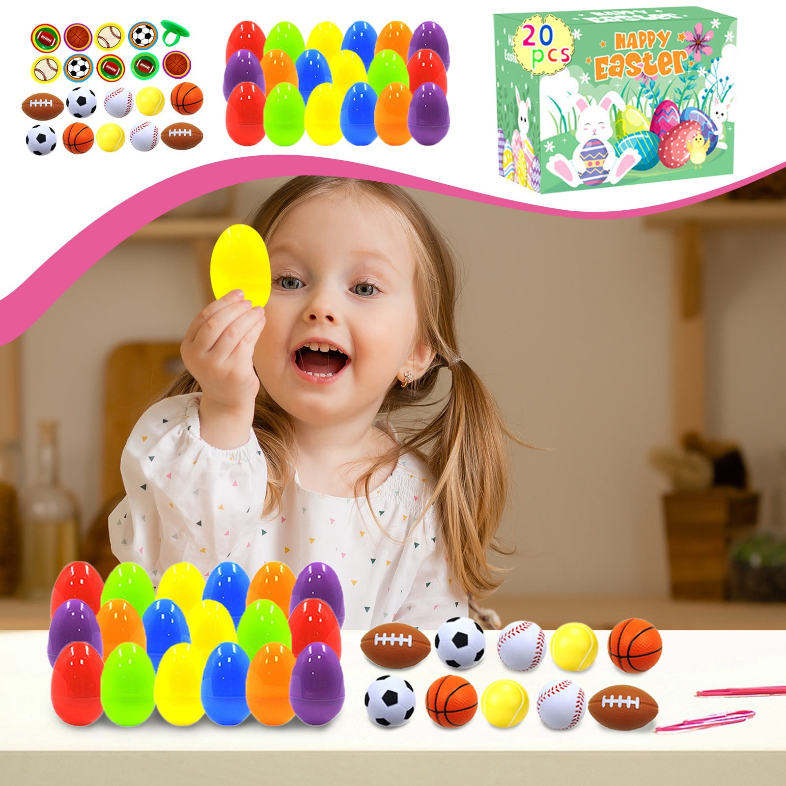 20PCS Easter Mochi Toys, Easter Basket Stuffers for Kids, Easter Egg ...