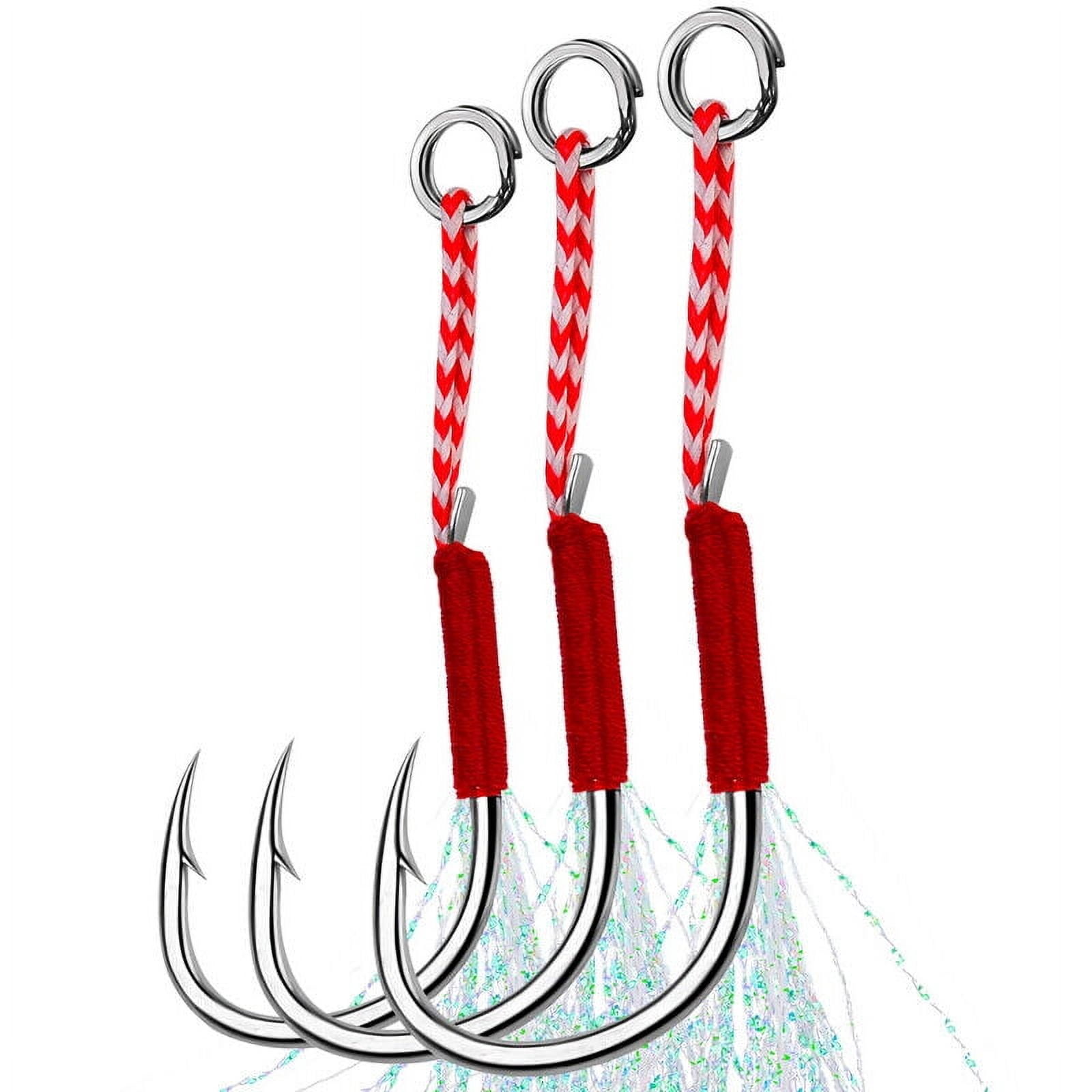 20PCS Fishing Jig Assist Hooks High Carbon Steel Jigging Hook Saltwater ...