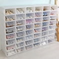 Kangtern 20PCS Stackable Shoe Box Set, Clear Plastic Foldable Storage ...