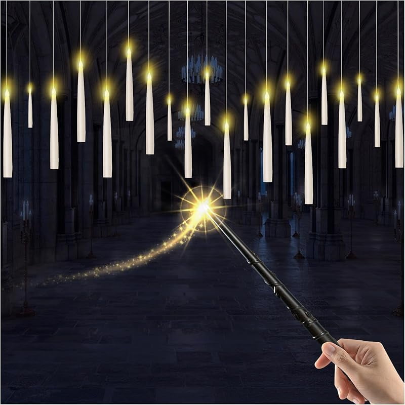 20PCS Floating Candles with Wand, Flickering Warm Light Taper LED ...
