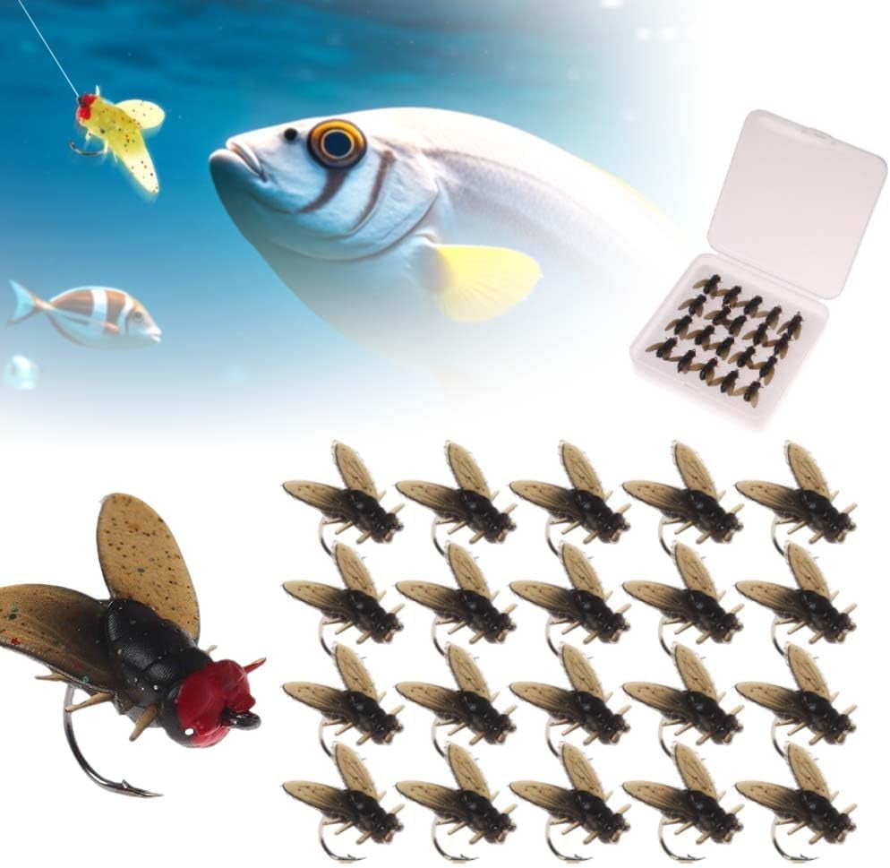 20PCS Fly Fishing Bait, 2025 Upgrade Fishing Lure Kit Trout Jigs ...