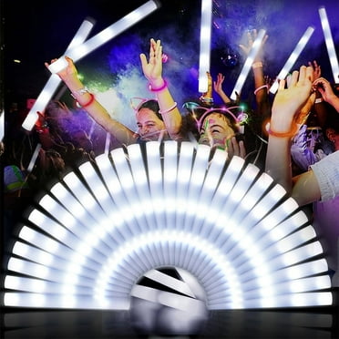 100 Pack LED Foam Glow Sticks, 3 Modes Flashing Light for Parties ...