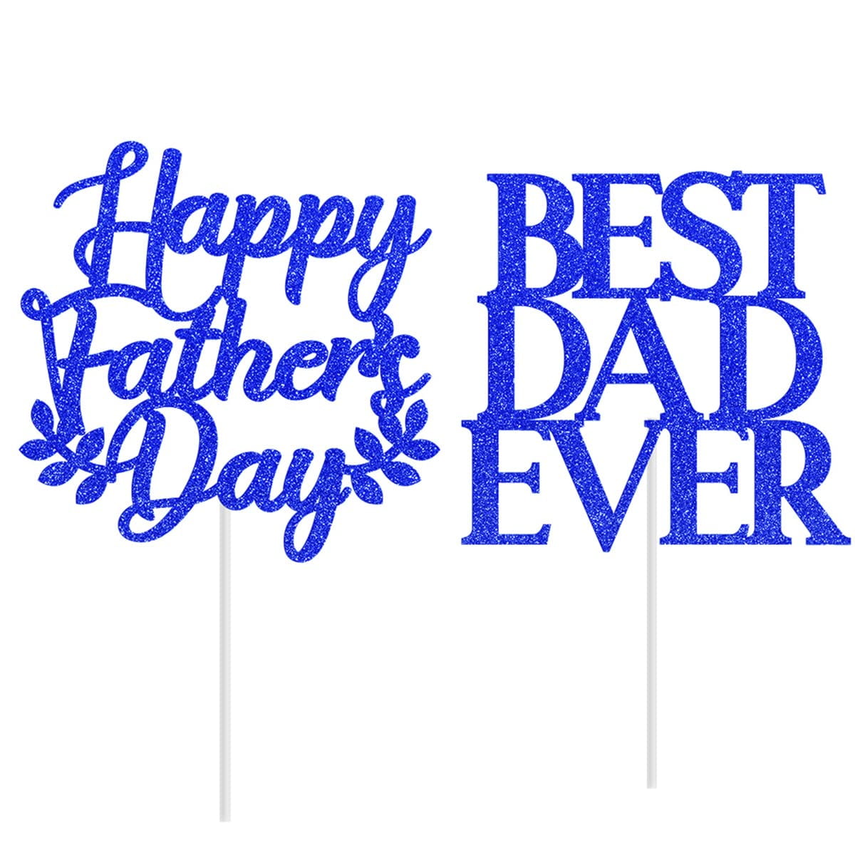 20PCS Happy Fathers TWE5 Day Cake Topper Glitter Blue Cupcake Topper ...