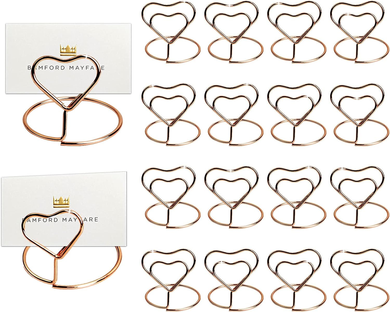 20PCS Heart Shape Rose Gold Wedding Table Number Holder Stands, Novel ...