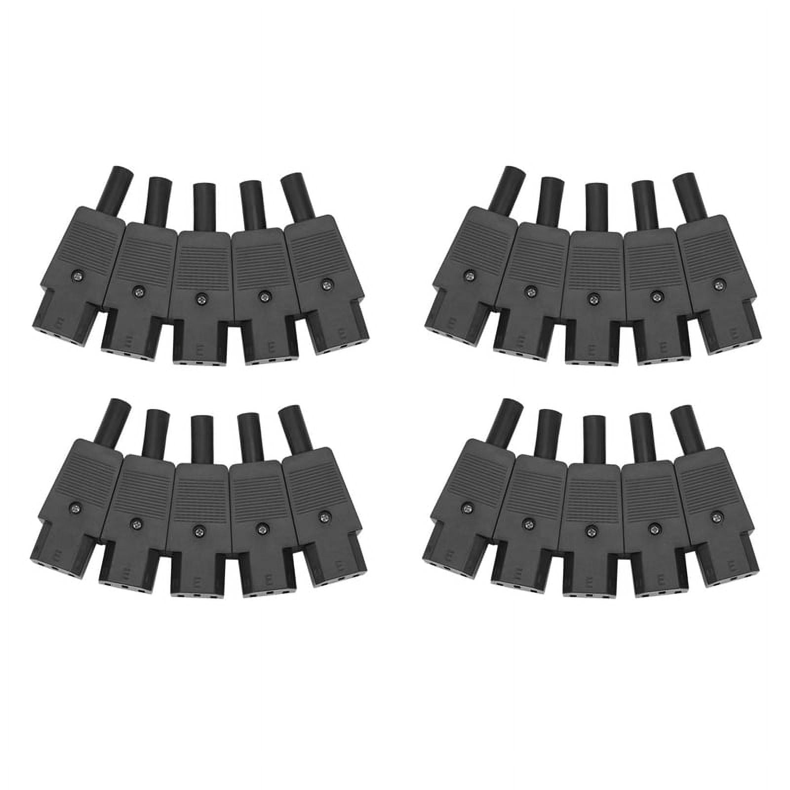 20PCS IEC 320 C13 Female Plug Adapter 3Pin Socket Power Cord Rewirable ...