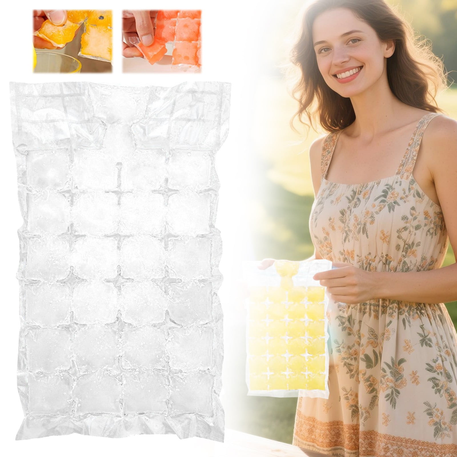 20PCS Ice Cube Bags for Freezer – 24 Grid Stackable Disposable Bags ...