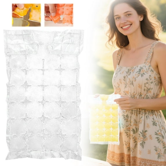 20PCS Ice Cube Bags for Freezer – 24 Grid Stackable Disposable Bags ...