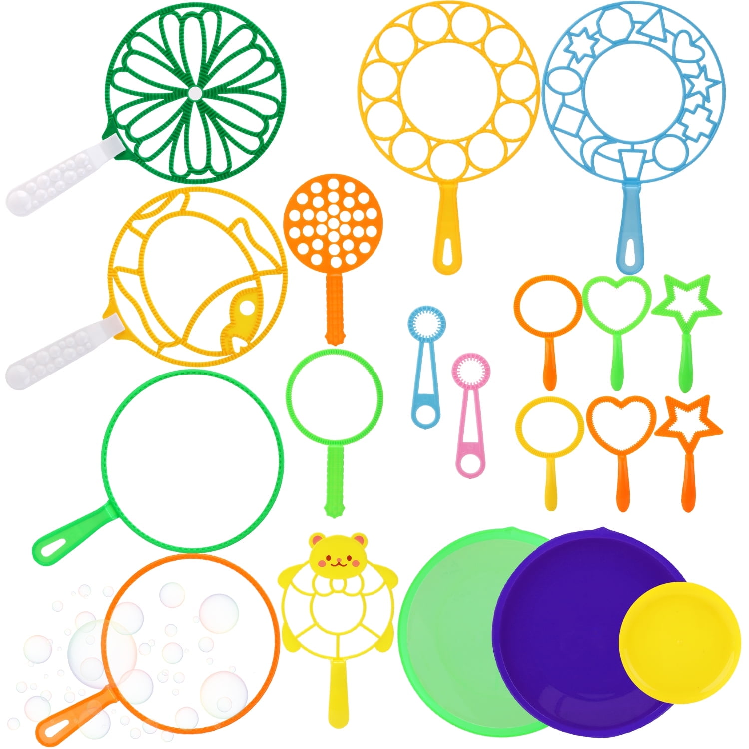 20PCS Bubble Wands Set, Bubble Toys with Trays, Big Bubble Wand Toys ...