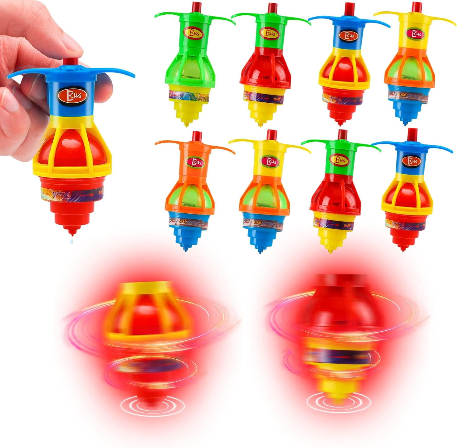 20PCS Light Up Spinning Tops for Kids, LED Light Up Flashing Spinning ...