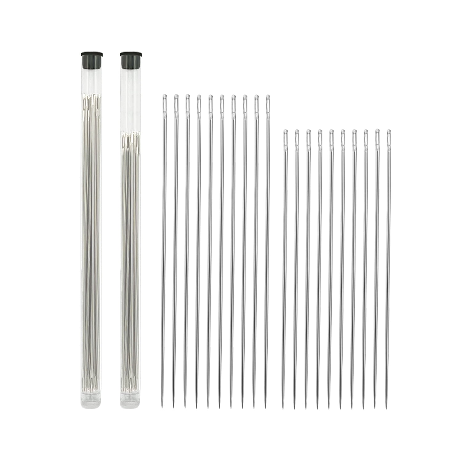 20PCS Long Sewing Large Eye Needles 2 Size Long Darning Needle Yarn ...