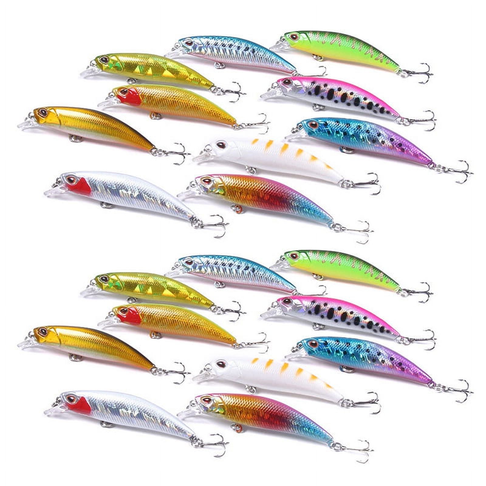 20PCS Lot Lure Internal Coloring Floating Fishing Lures Bass CrankBait ...