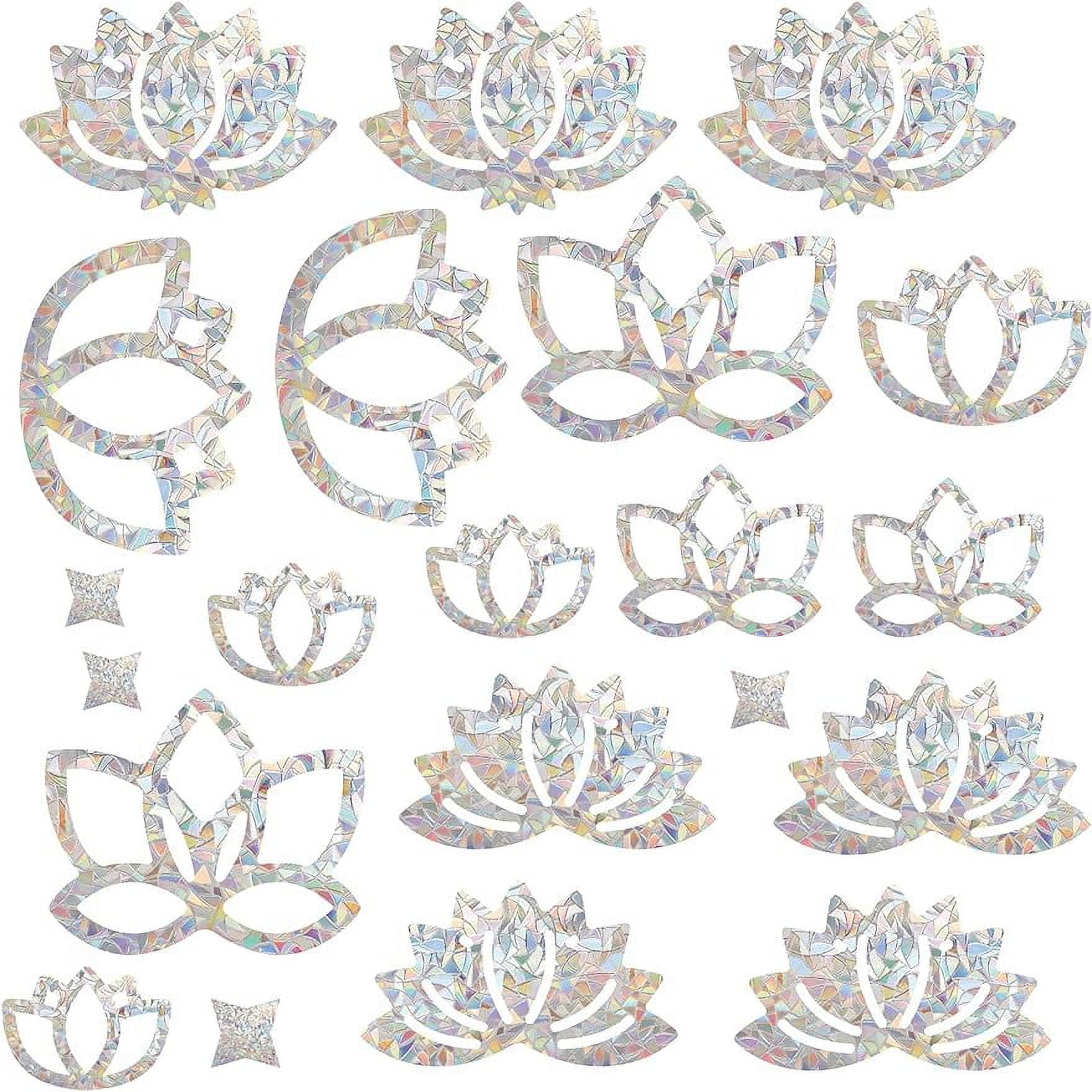 20PCS Lotus Window Clings Anti Collision Rainbow Window Glass Stickers ...