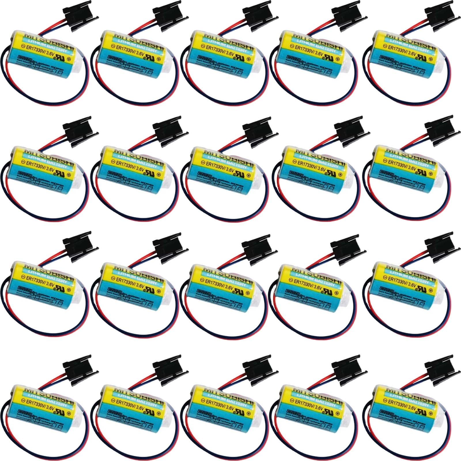 20PCS MR-BAT ER17330V/3.6V 1700mAh PLC Battery with Plug for FANUC CNC ...