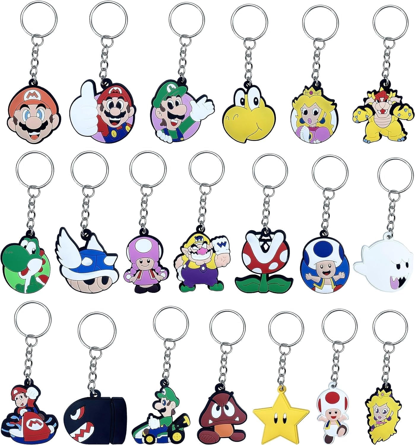 20PCS Mario Keychains for Birthday Party Favors, Goodie Bag Stuffers ...