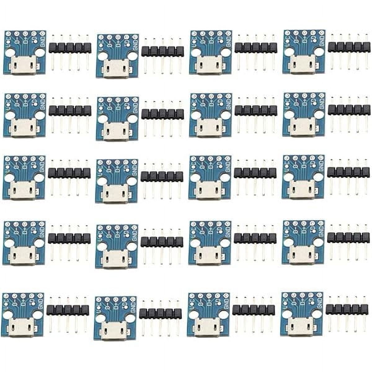 20PCS Micro USB to DIP 5-Pin Pinboard 2.54mm Power Adapter Board 5V ...