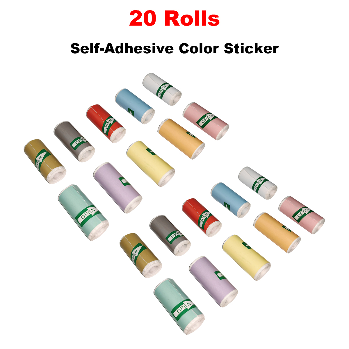 20PCS Mini Printer Paper Thermal Sticker Paper Self-adhesive Printer ...