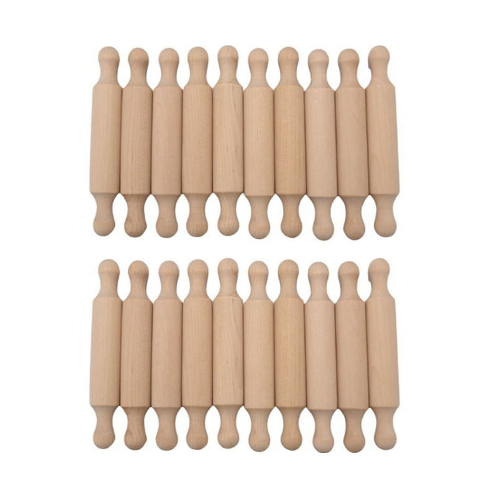 20PCS Mini Rolling Pins for Crafts, Small Wooden Dough Roller for ...