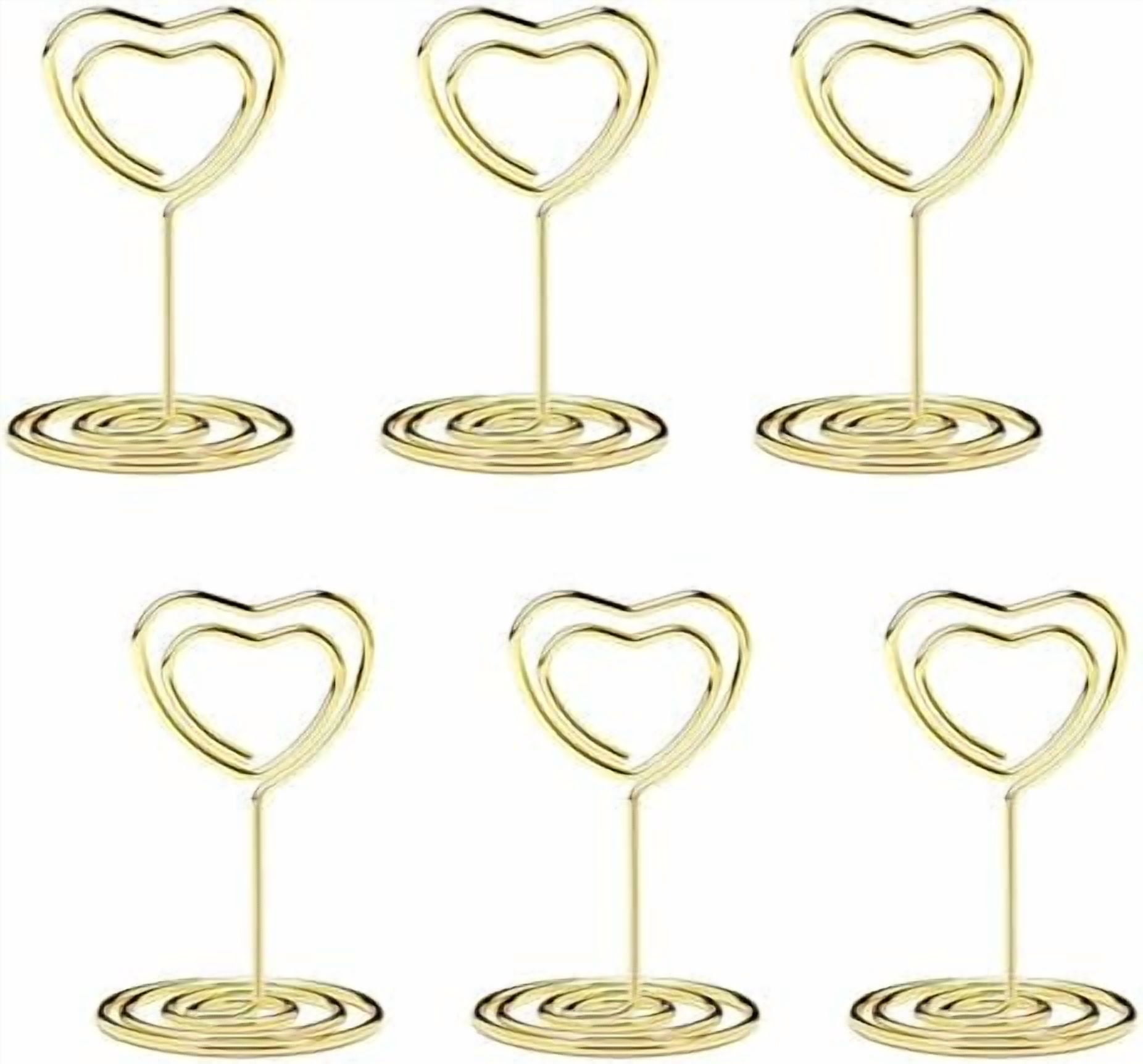 20PCS Mini Table Number Holders, Heart Shaped Place Card Holder ...