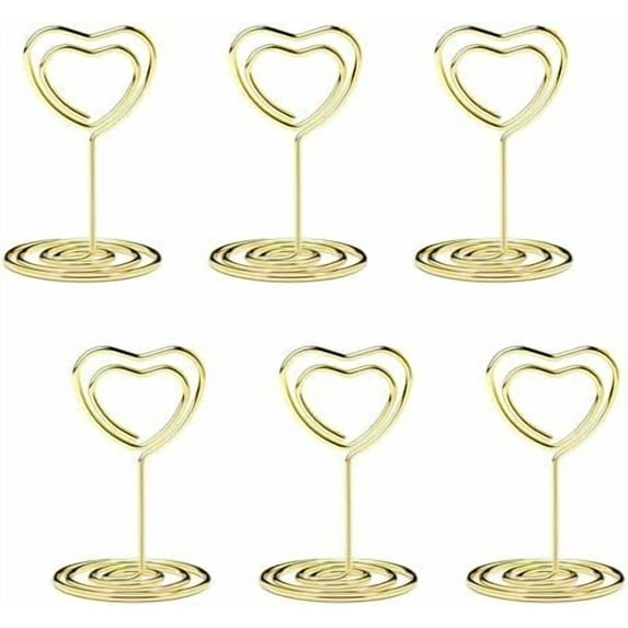 20PCS Mini Table Number Holders, Heart Shaped Place Card Holder ...