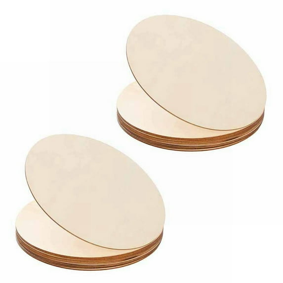 20PCS Natural Wood Pieces Round Unfinished Wooden Discs for Crafts ...