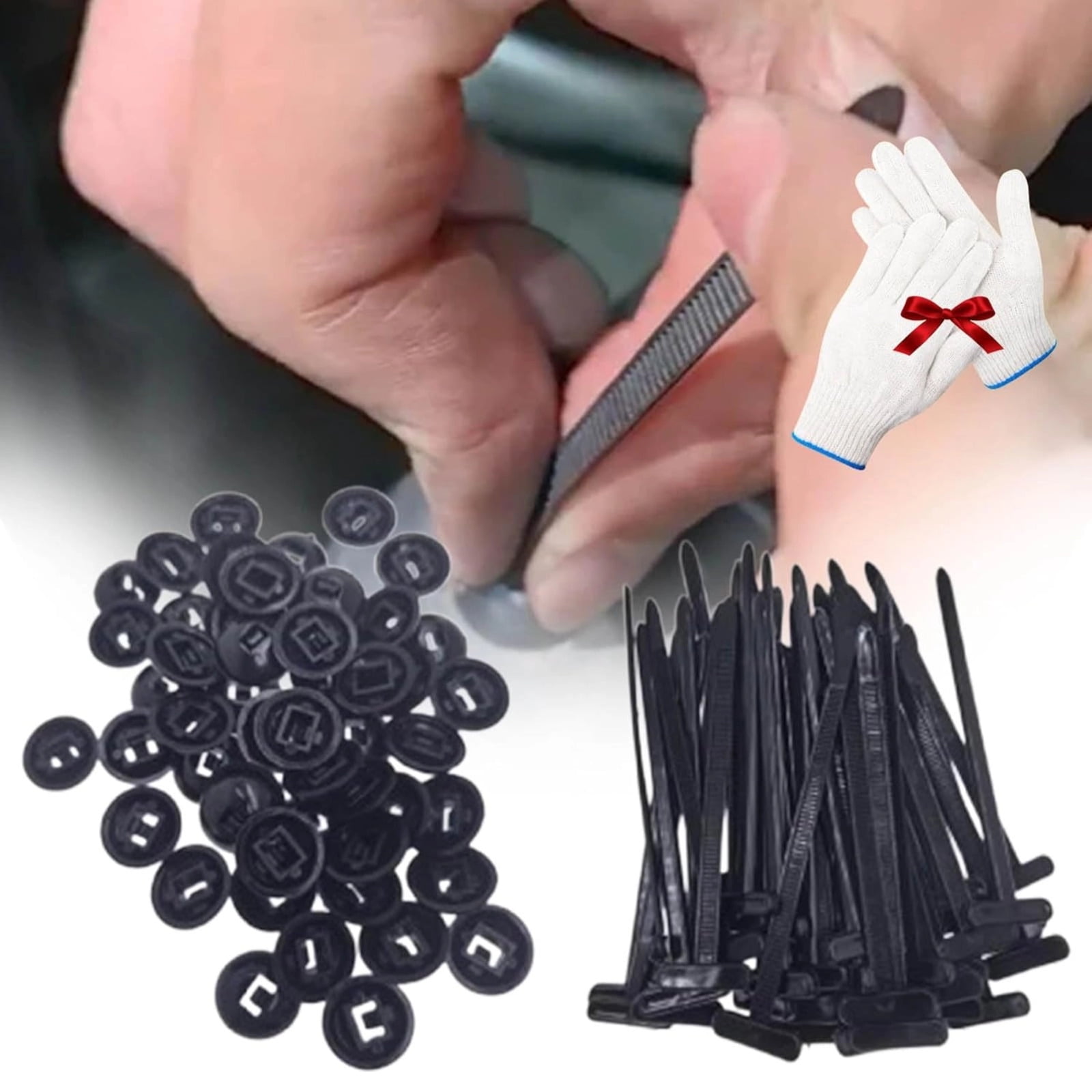 20PCS Nylon Universal Cable Tie Buckle – Heavy Duty Self-Locking Zip Ties Holder with Pin ...