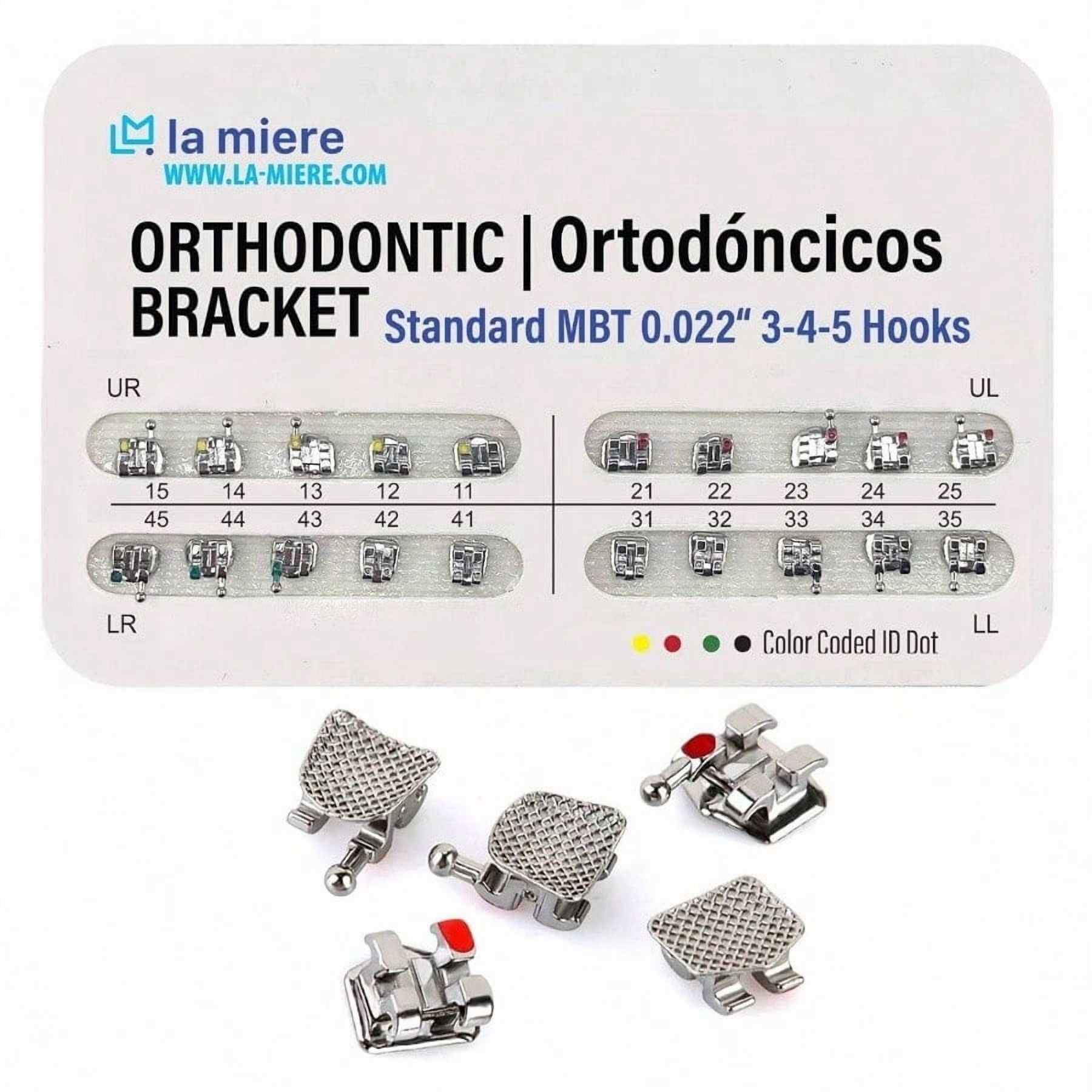 20PCS Orthodontic Metal Brackets Dental Brackets Standard 0.022 Slot ...