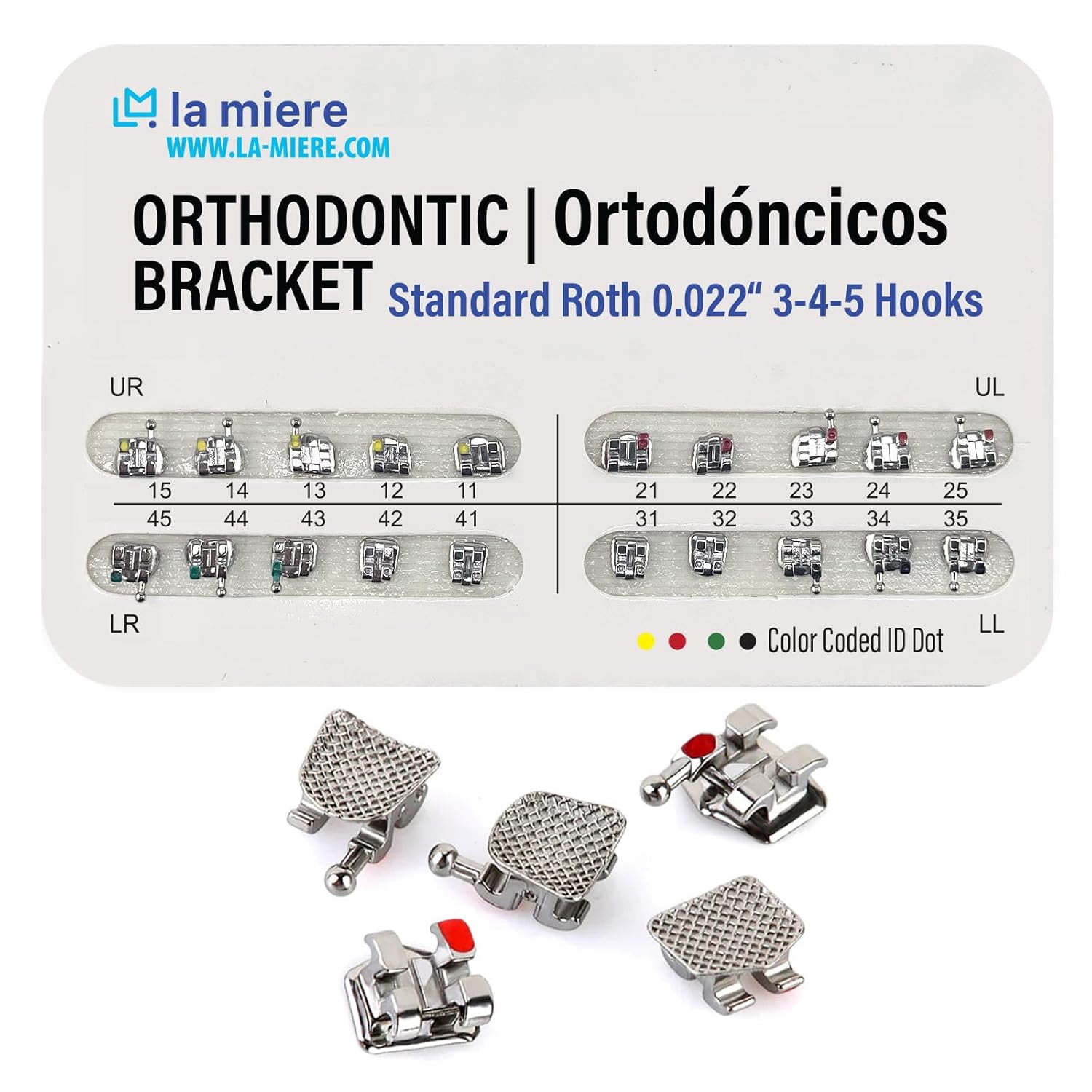 20PCS Orthodontic Metal Brackets Dental Brackets Standard Roth 0.022 ...