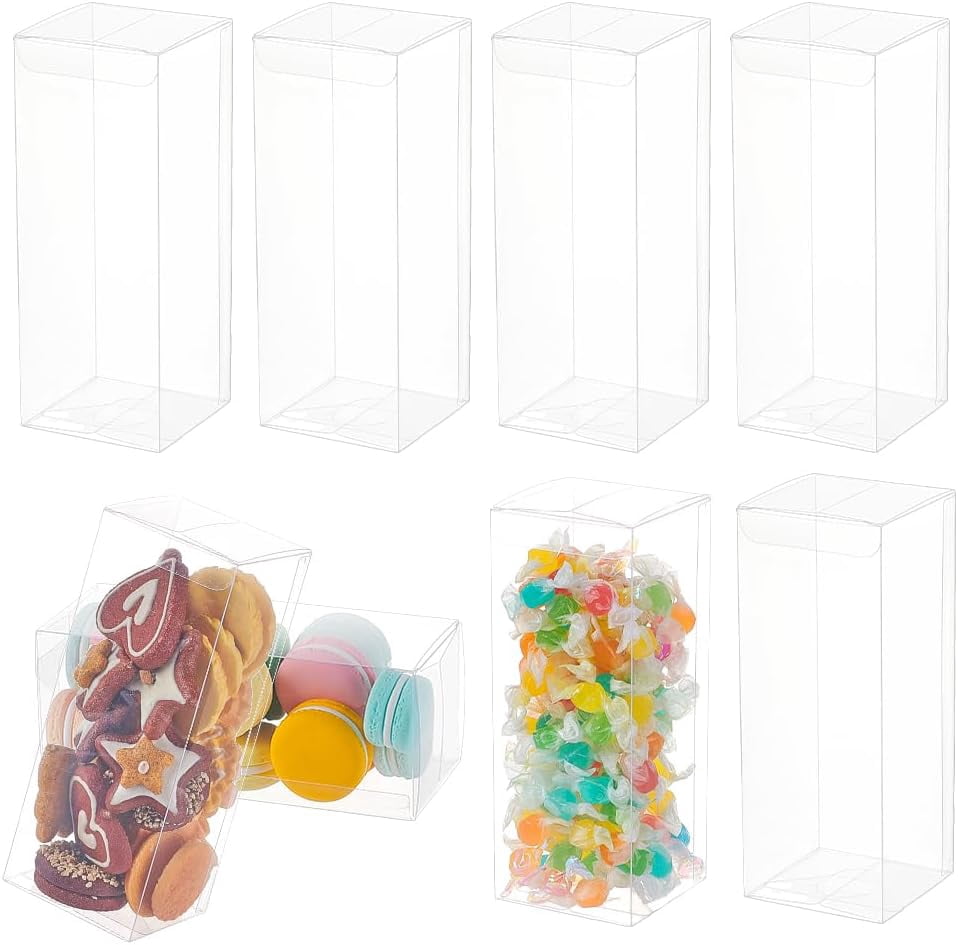 20PCS PVC Plastic Gift Organiser 2.75x2.75x7inch Transparent Wedding ...
