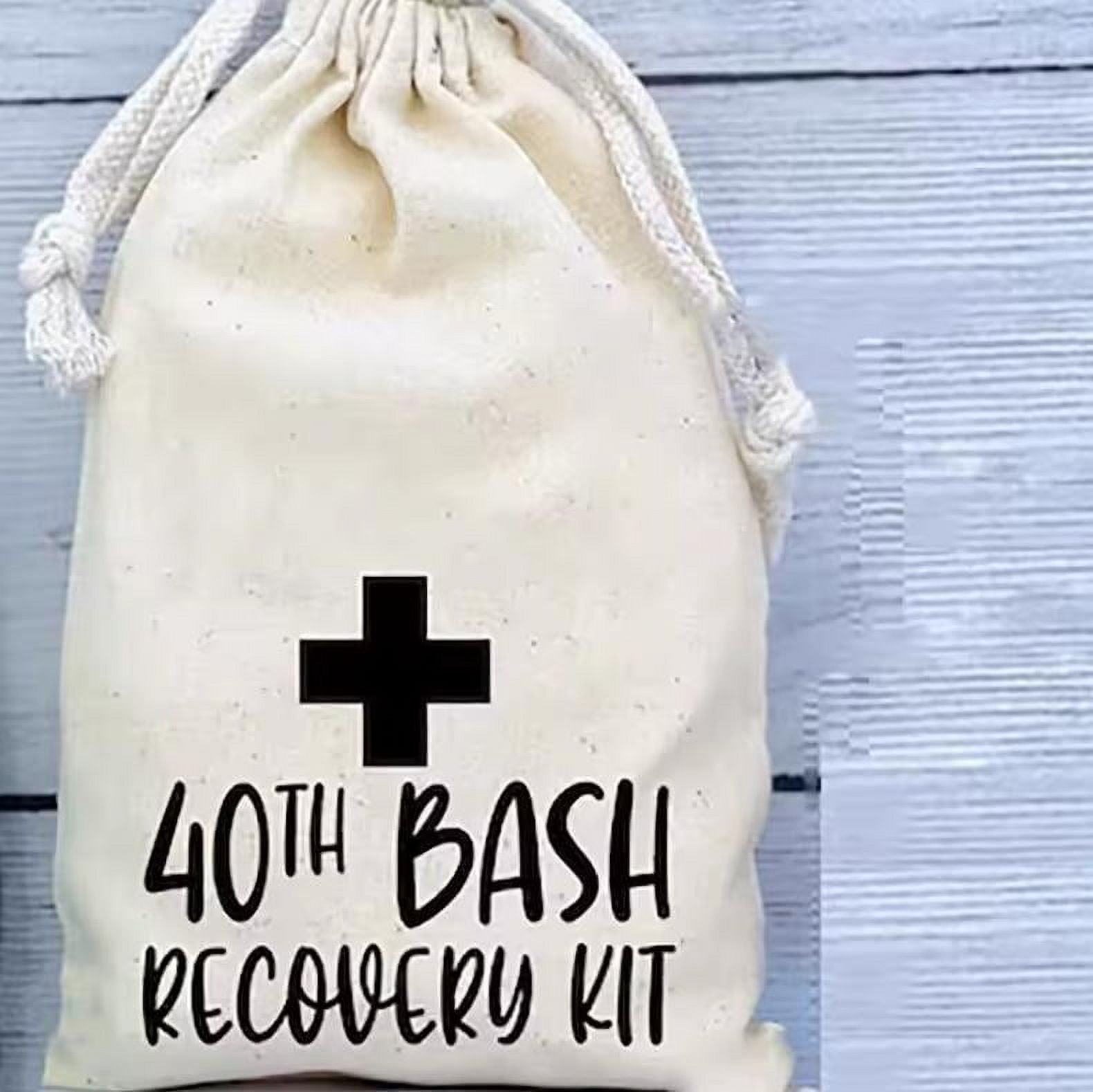 20PCS Personalized Hangover Recovery Kit Drawstring Bags,40th Birthday bash Hangover Recovery ...