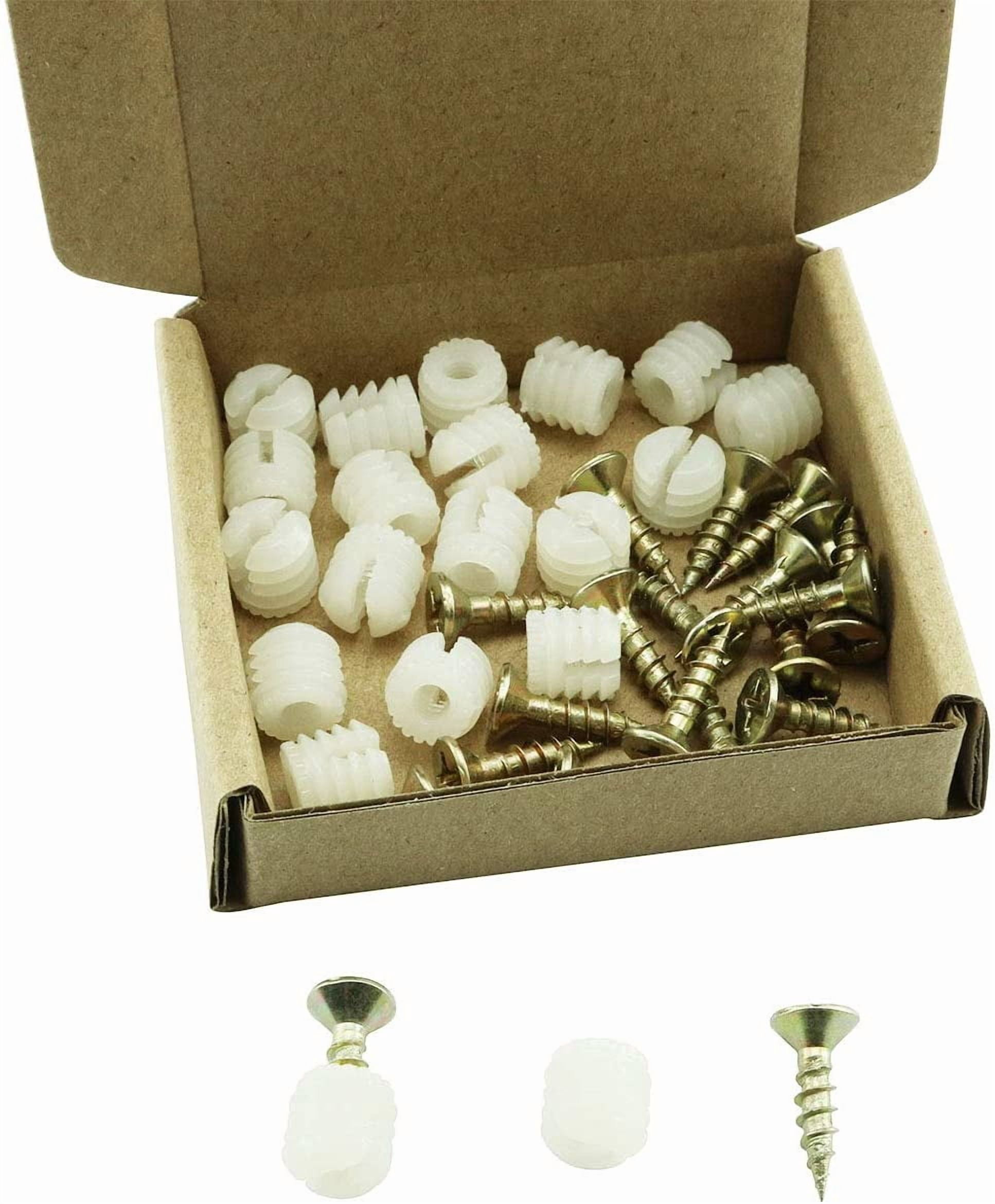 20PCS Plastic Dowel Inserts and Mounting Screws for Hinges - Walmart.com