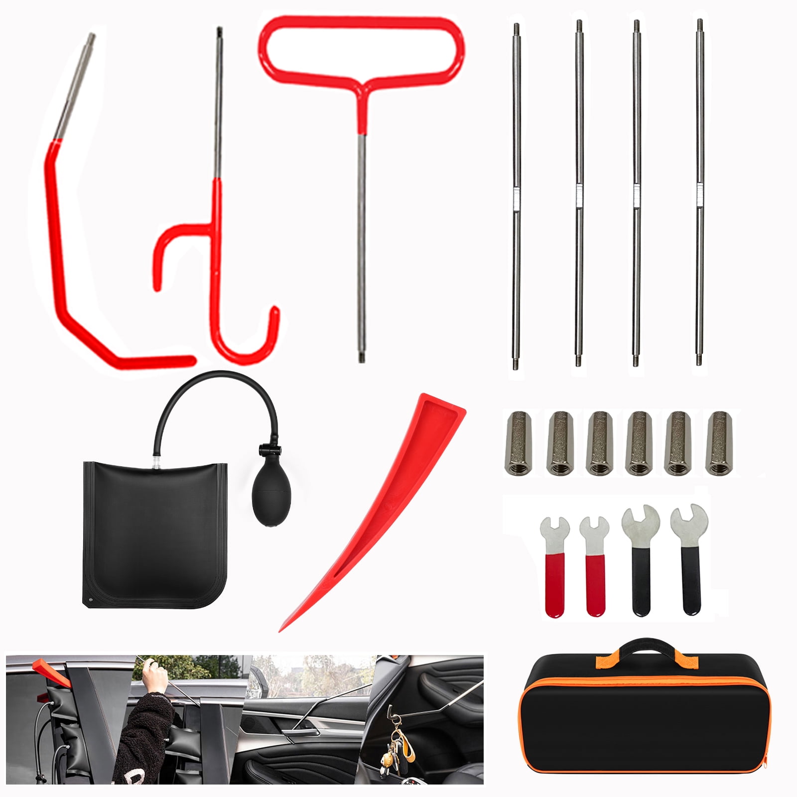 20PCS Professional Car Handle Tool Kit with 59-inch Long Reach Tool ...