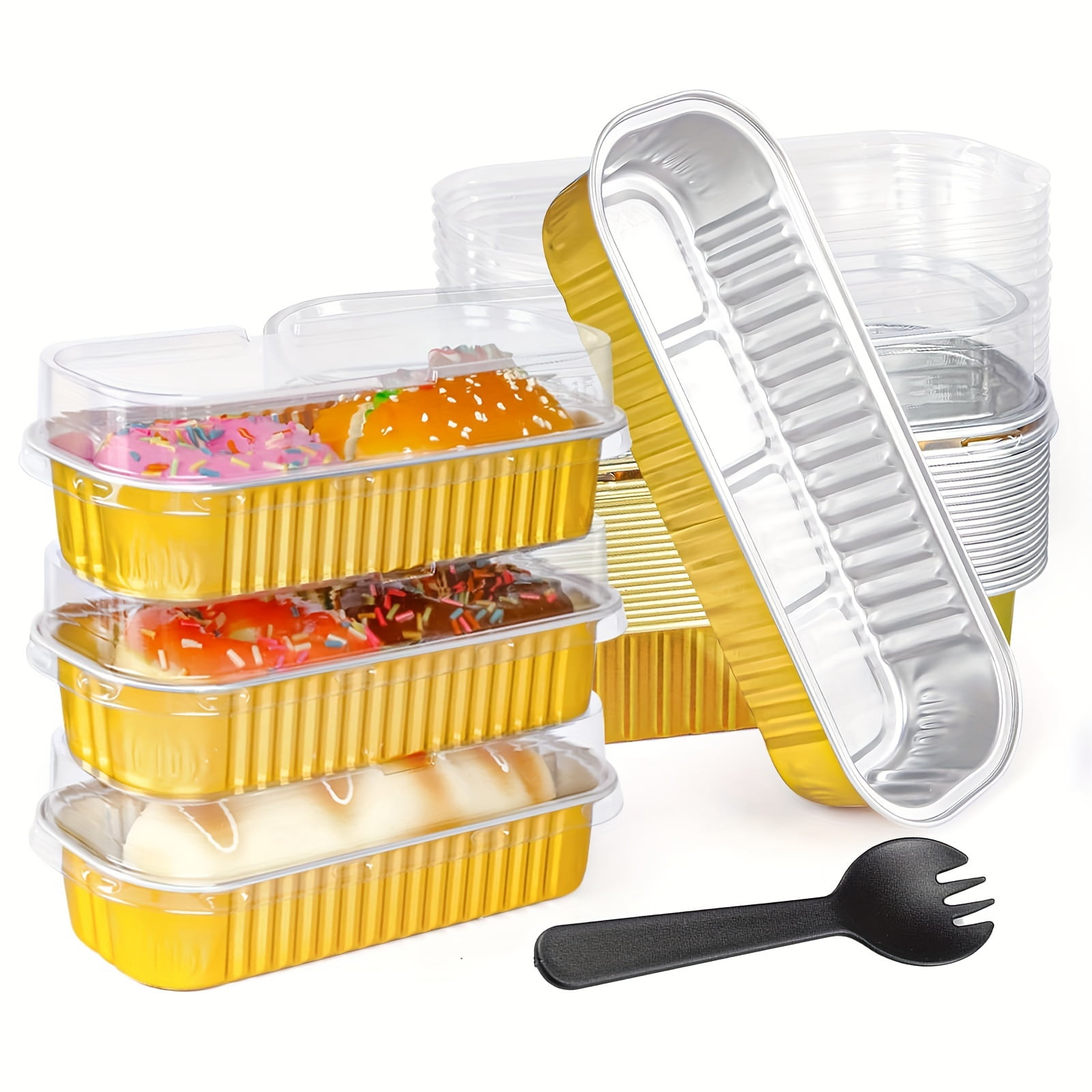 20PCS Rectangle Mini Loaf Pans With Lids,Mini Cake Pans with Lids ...