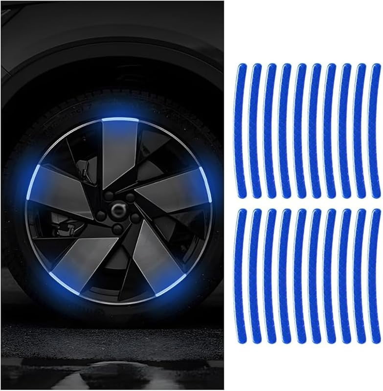 20PCS Reflective Car Wheel Decorative Stripe Stickers, Anti Scratch ...
