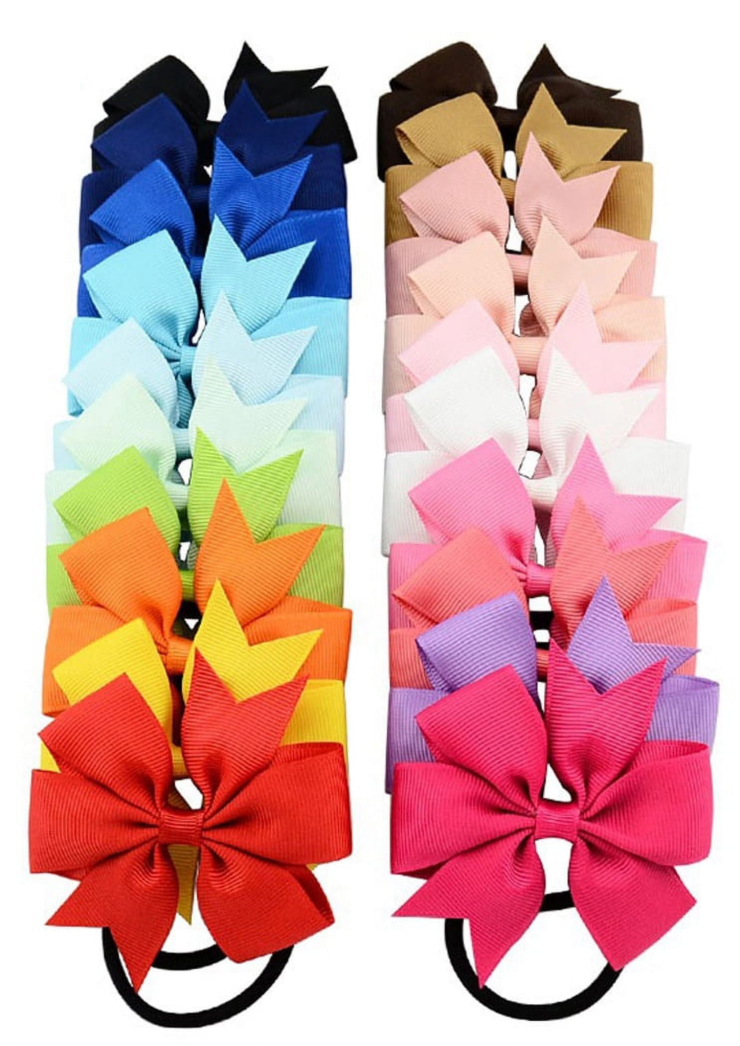 20PCS Ribbon Bow Hair Ties Grosgrain Hair Bows Elastics Hair ...