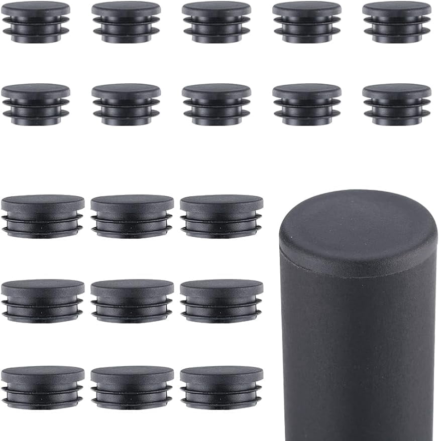 20PCS Round Plastic Plug 35mm 40mm Black Furniture Pipe Tube Cover ...