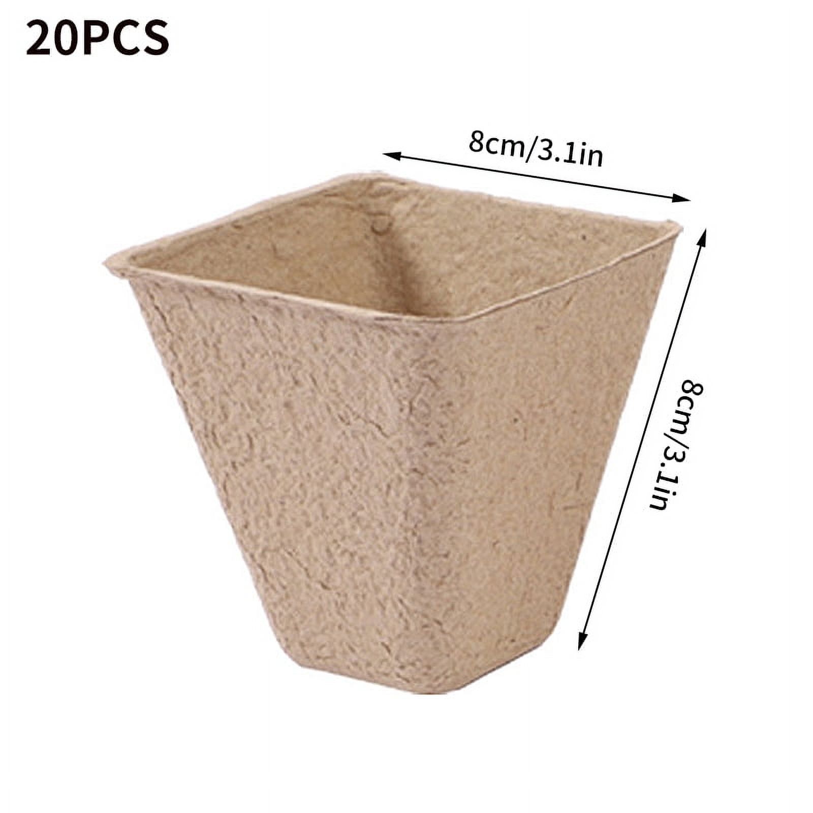 20PCS Seedling Cup Disposable Nursery Pots Paper Pulp Biodegradable ...