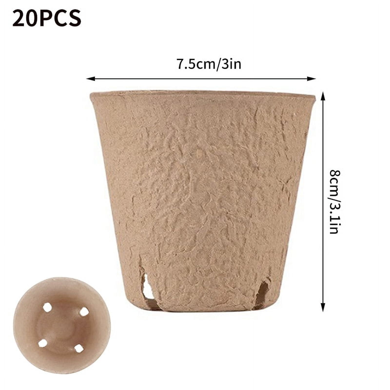 20PCS Seedling Cup Disposable Nursery Pots Paper Pulp Biodegradable ...