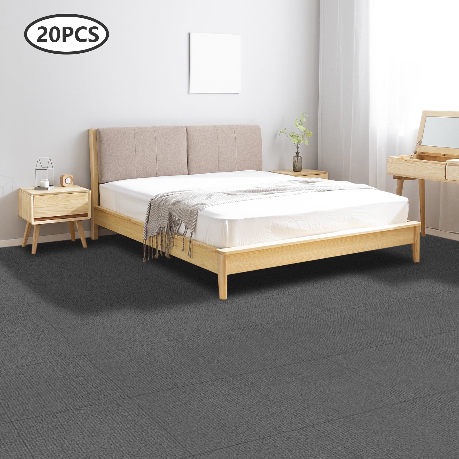 20PCS Self Adhesive Carpet Floor Tile, Peel and Stick Carpet Tile ...