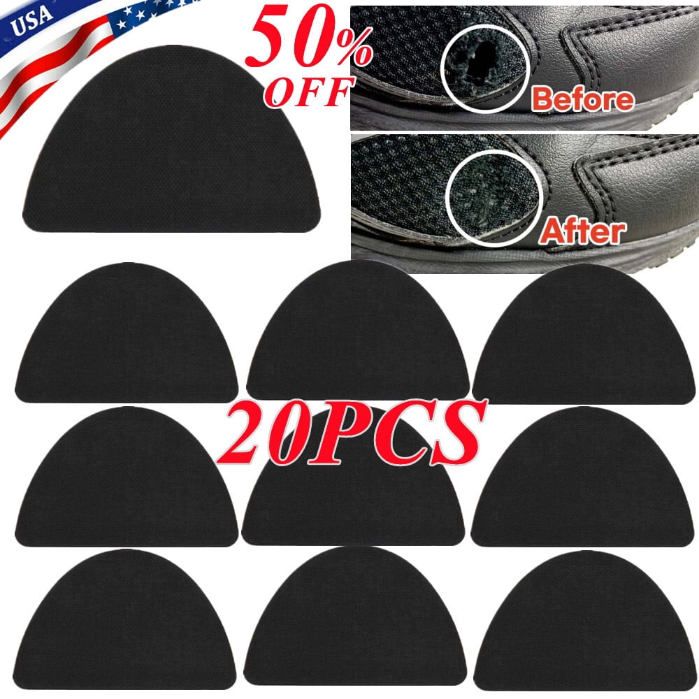 20PCS Shoe Toebox Toeburst Blowout Hole Prevention Insert/Patch (Black ...