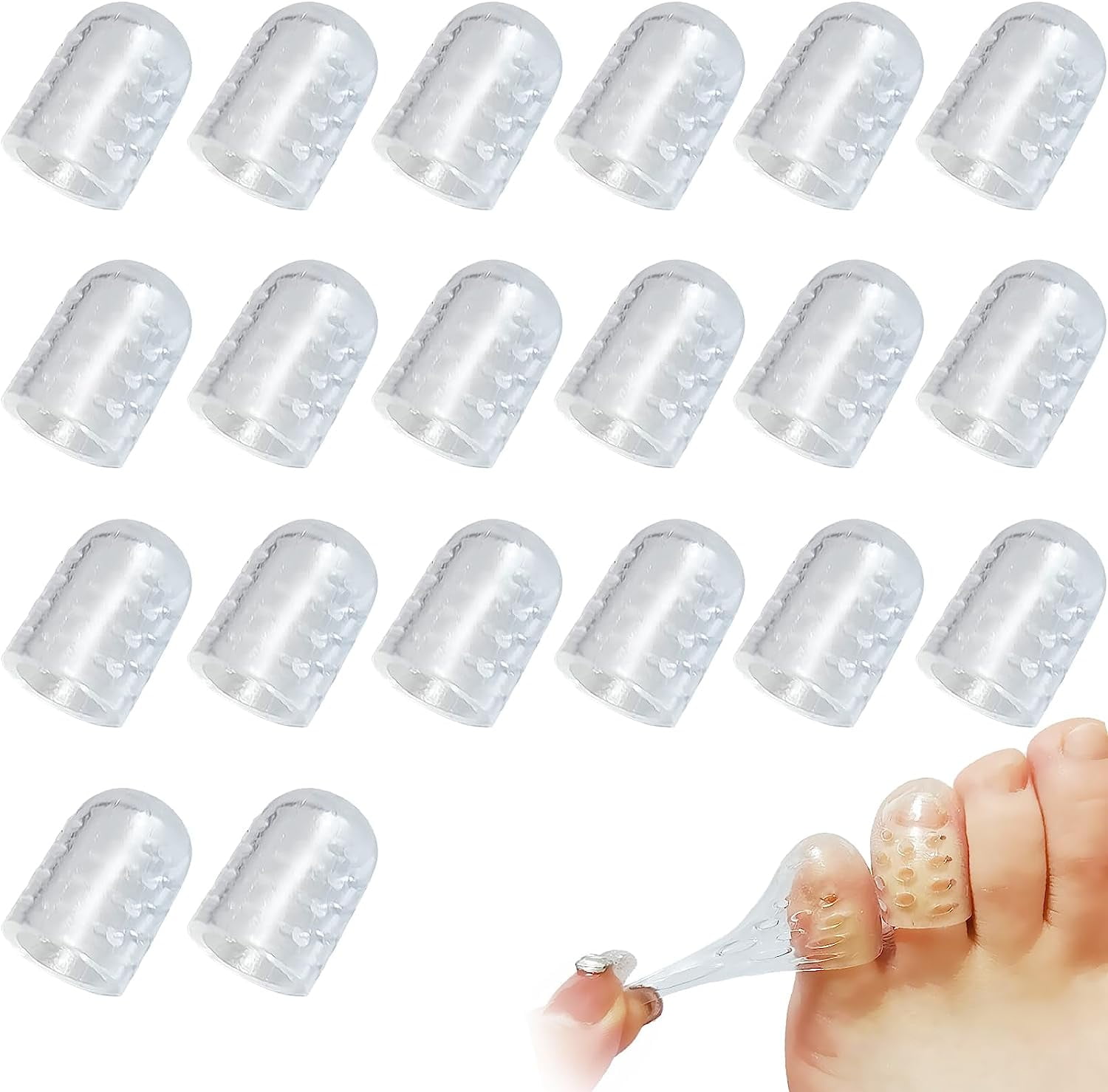 20PCS Silicone Anti-Friction Toe Protector, Silicone Breathable Toe ...