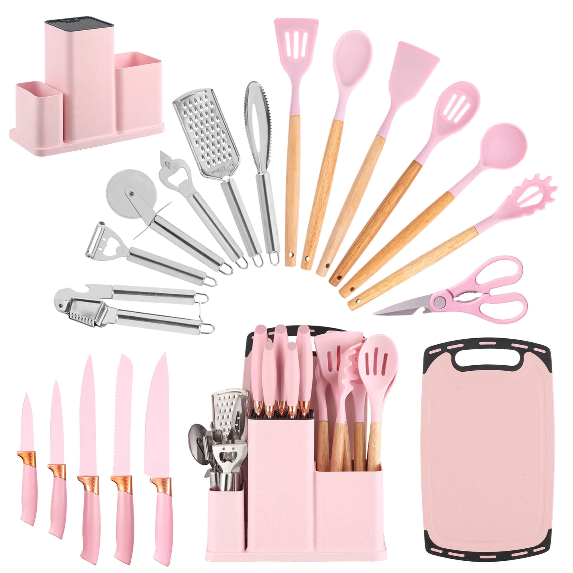 HEESEM 20 Pcs Silicone Stainless Steel Cooking Utensils Set ...