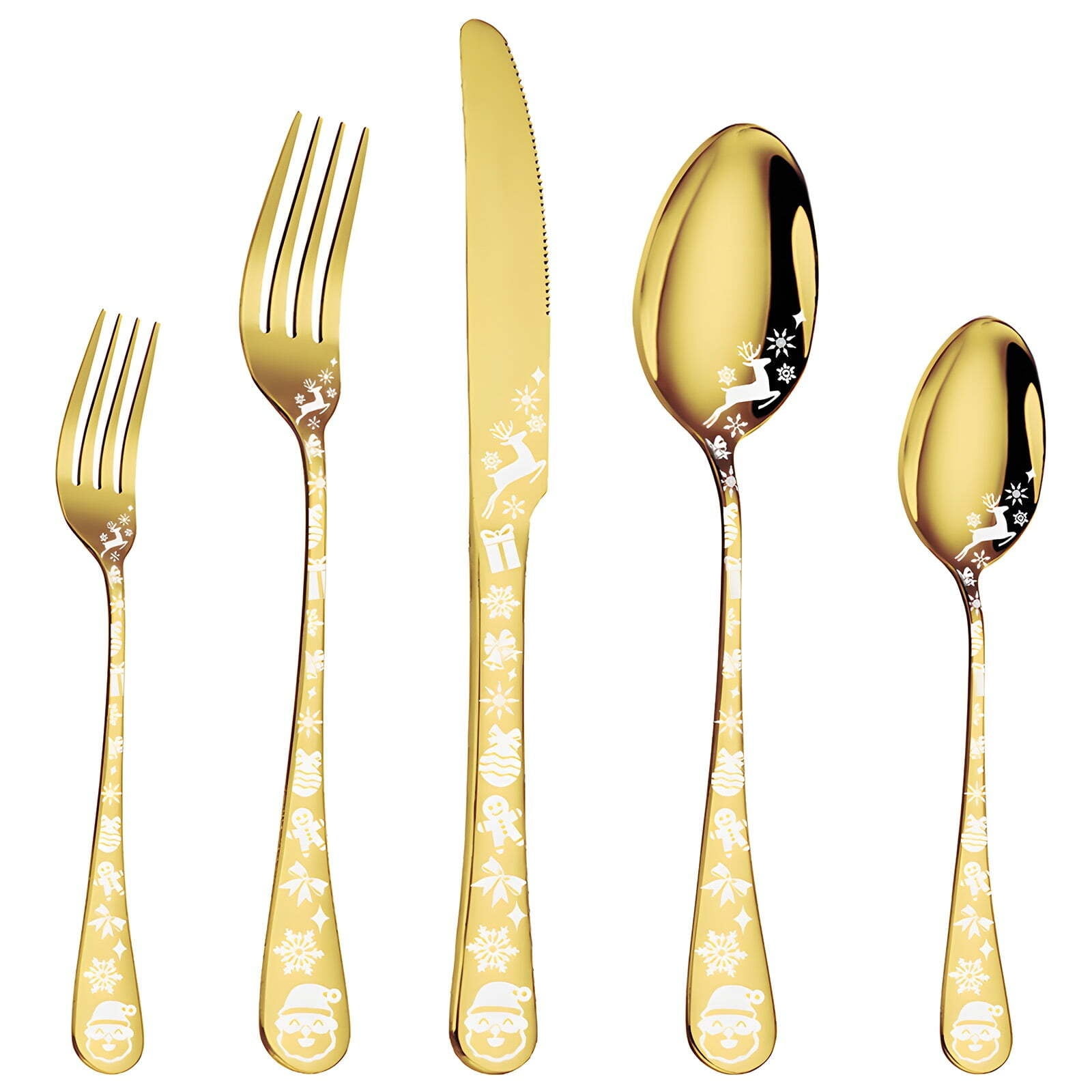 20PCS Silverware Set, Stainless Steel Flatware Set 4 Knives 4 Forks 4 ...