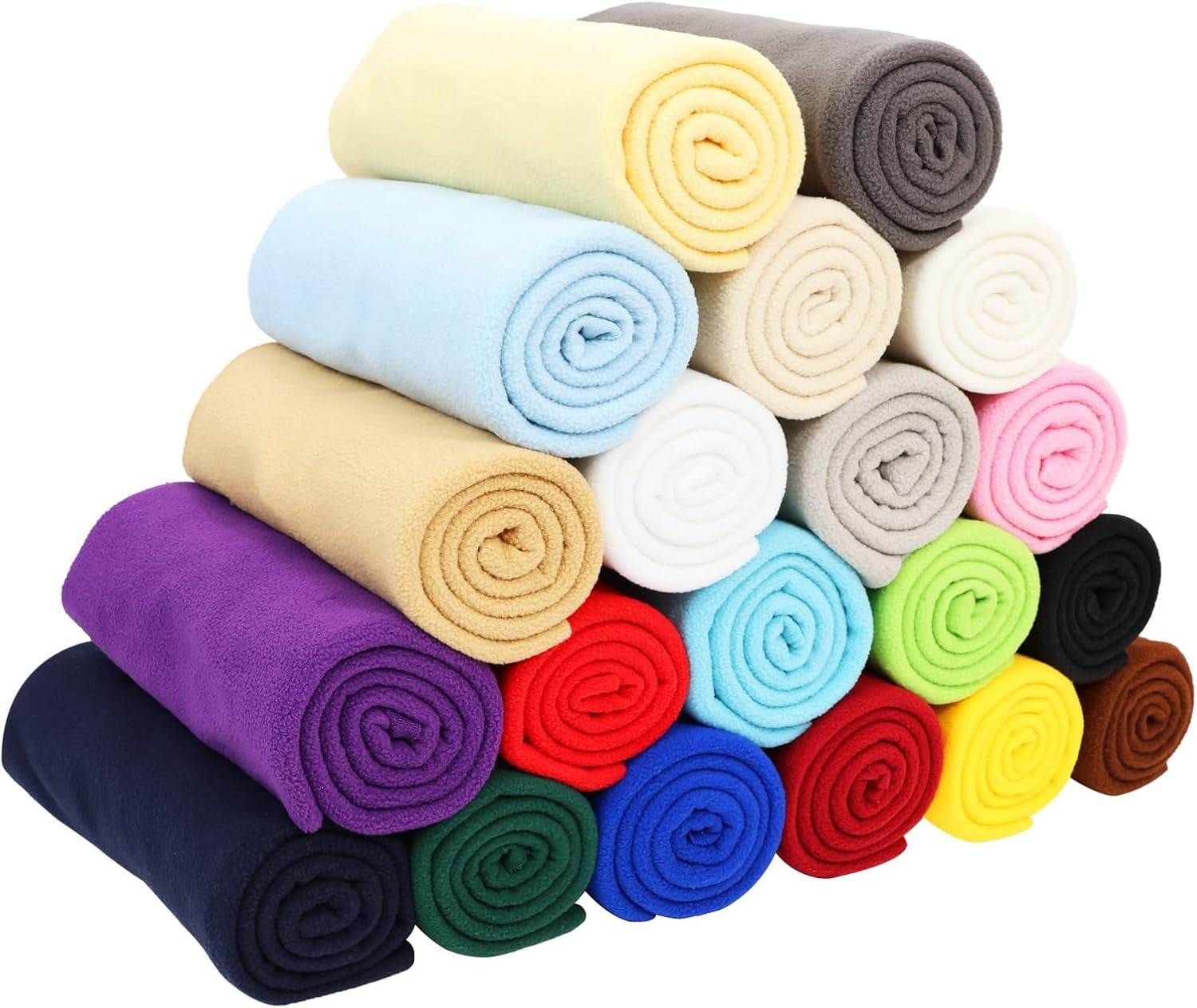 20PCS Solid Color Knitted Polar Fleece Fabric | 20''x40'' | Anti Pill Fabric Patchwork Polyester ...