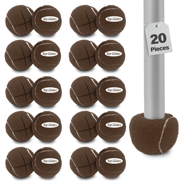 20PCS Top Glides Pre-cut Walker Tennis Ball Glides - 10 Pairs (Brown ...