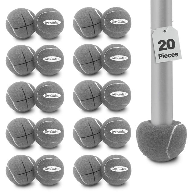 20PCS Top Glides Pre-cut Walker Tennis Ball Glides - 10 Pairs (Gray ...