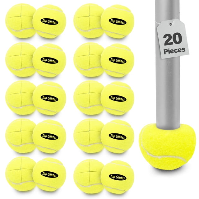 20PCS Top Glides Pre-cut Walker Tennis Ball Glides - 10 Pairs (Yellow ...