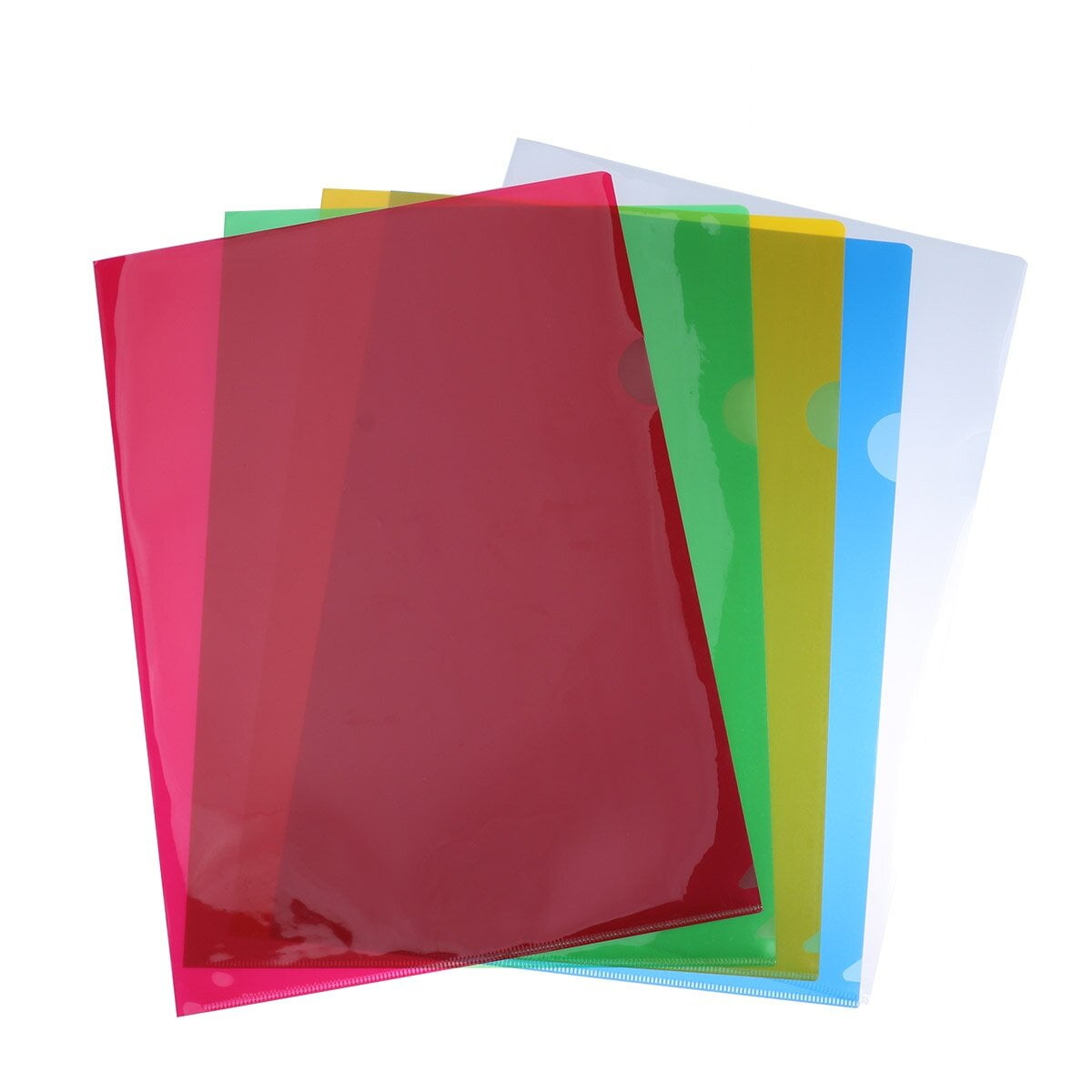 20 PCS Transparent Folder Random Color File Folder Clear Filing ...