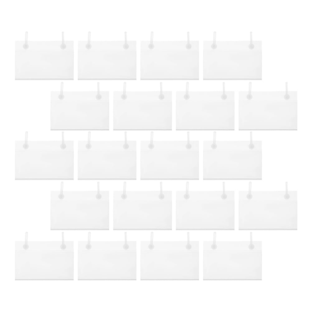 20PCS Transparent Label Holder Clips Storage Bin Labels Plastic Basket ...