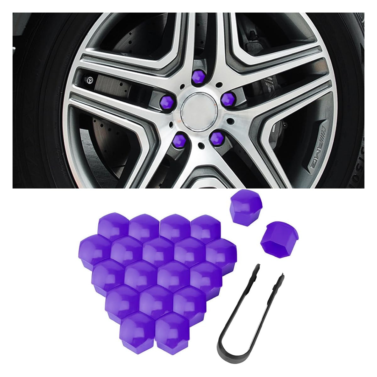 20PCS Universal Car Wheel Nut Caps, 19mm Hexagonal Plastic Lug Nut ...