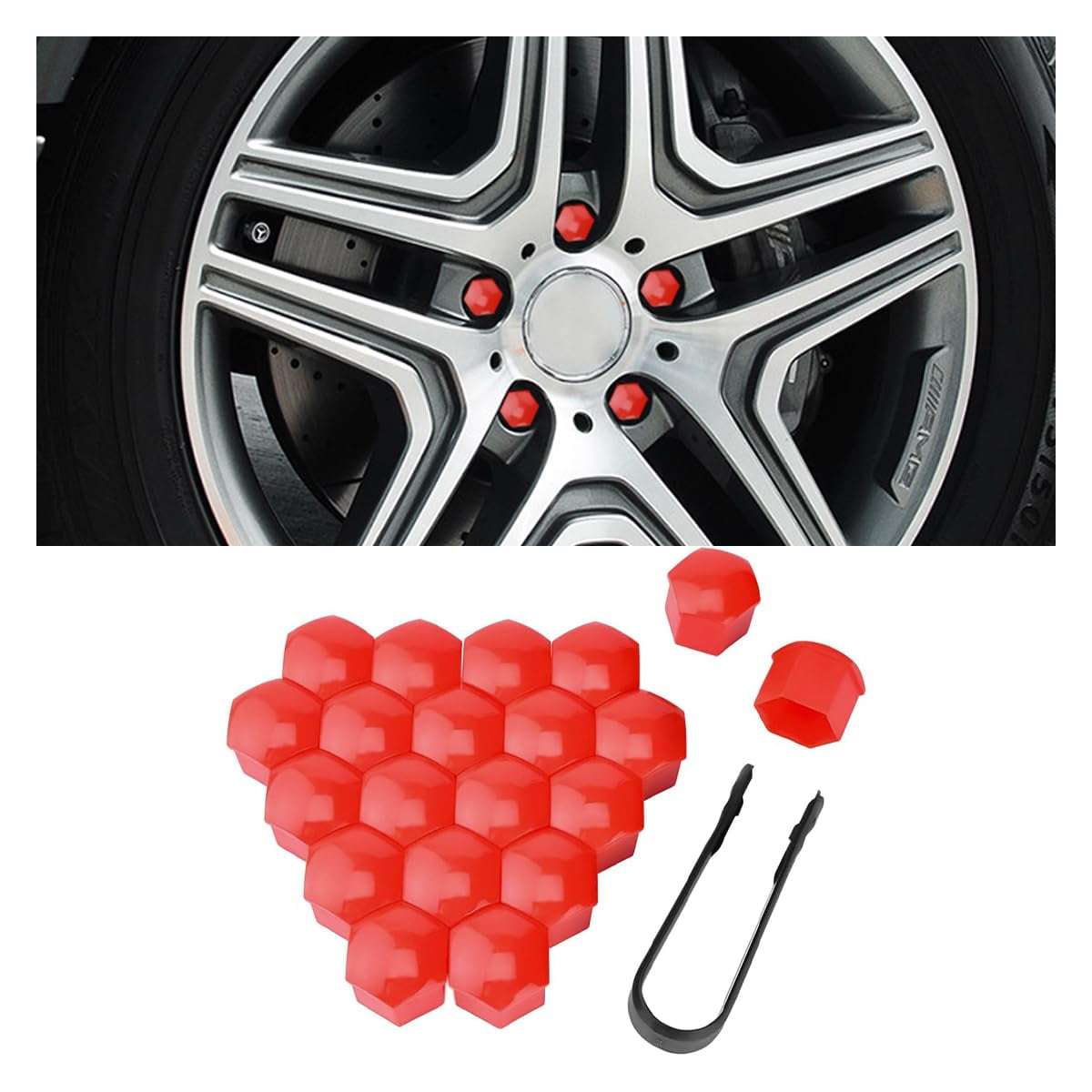 20PCS Universal Car Wheel Nut Caps, 19mm Hexagonal Plastic Lug Nut ...